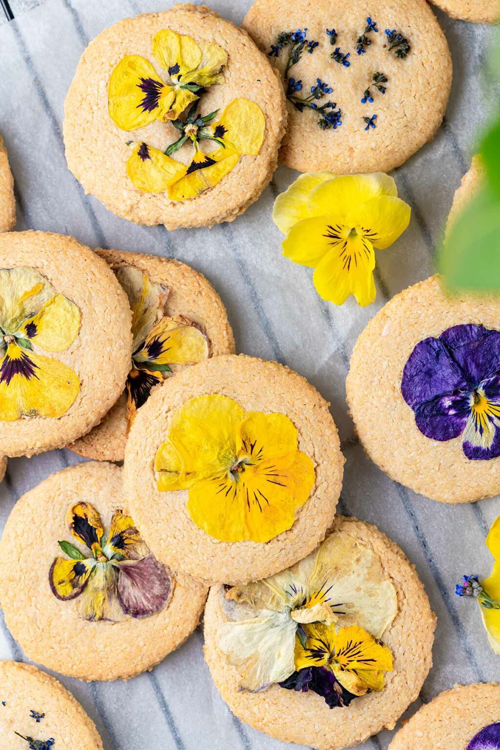 Edible Flower Cookies (Gluten-free, Vegan)